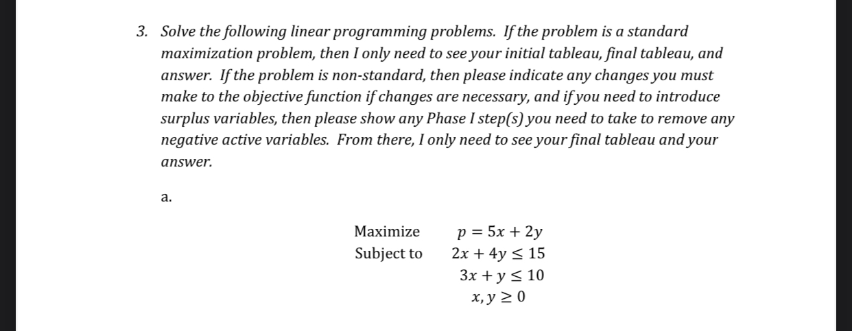 Solved Please help with this finite math problem and include | Chegg.com