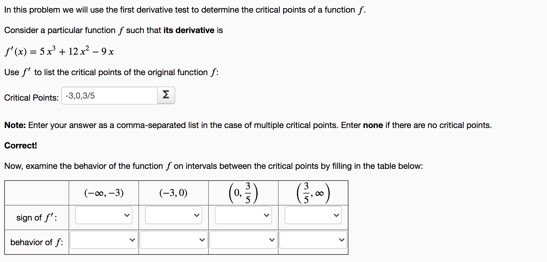 Solved In this problem we will use the first derivative test | Chegg.com
