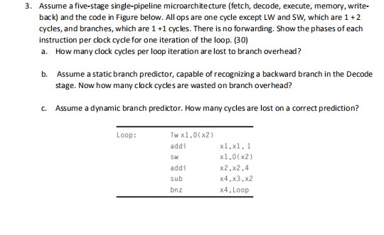 Solved Assume a five-stage single-pipeline microarchite | Chegg.com