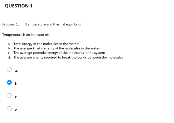 Solved QUESTION 1 Problem 1. (Temperature and thermal | Chegg.com