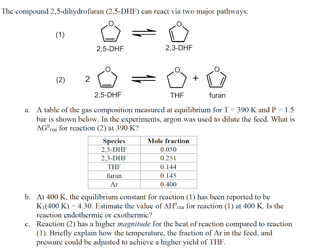 The compound 2,5-dihydrofuran (2,5-DHF) can react via | Chegg.com