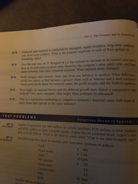 Solved Part1 The Company and Its and short term creditors. | Chegg.com