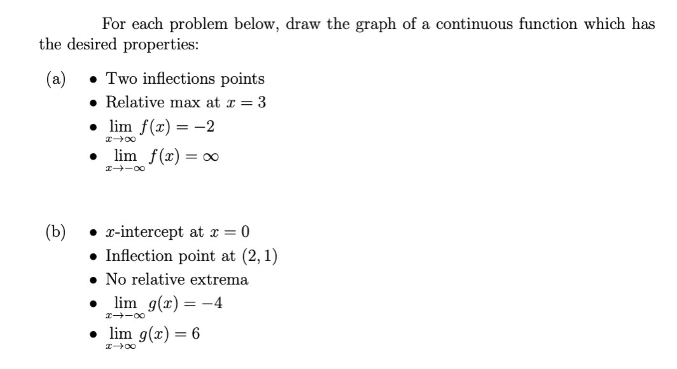 Solved For each problem below, draw the graph of a | Chegg.com