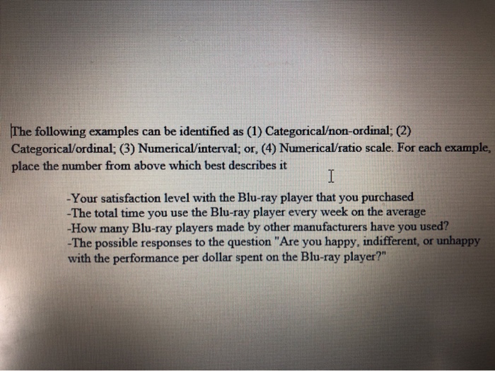 Solved the following examples can be identified as (1) | Chegg.com