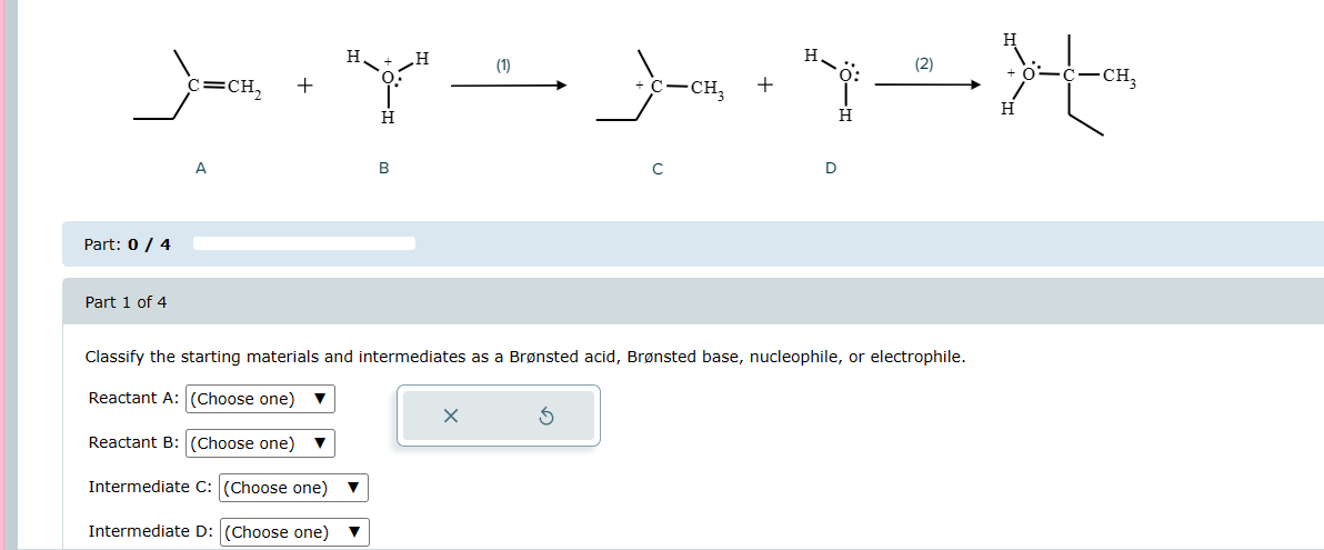 Solved Classify the starting materials and intermediates as | Chegg.com