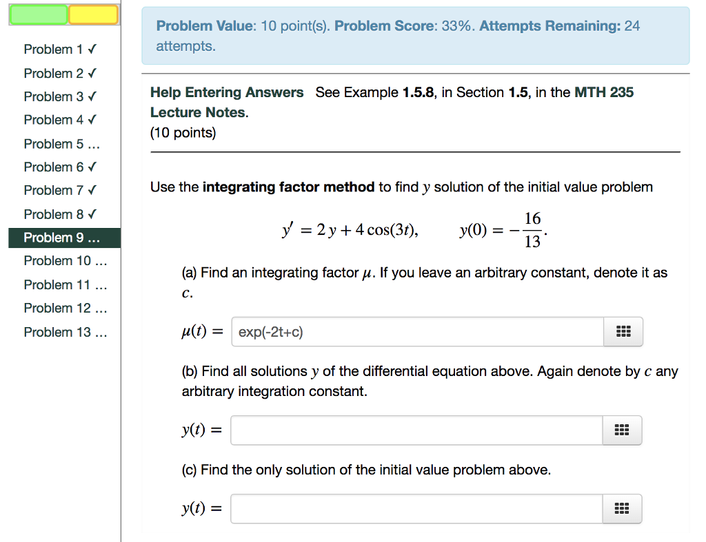 Solved Problem Value: 10 point(s). Problem Score: 33%. | Chegg.com