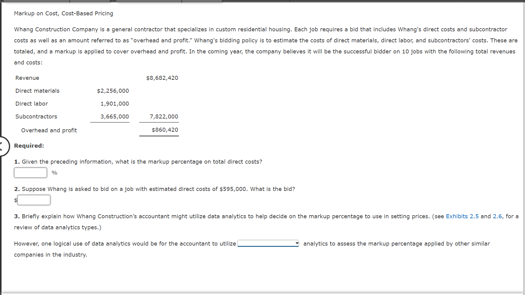 Solved Markup on Cost, Cost-Based Pricing and costs: | Chegg.com