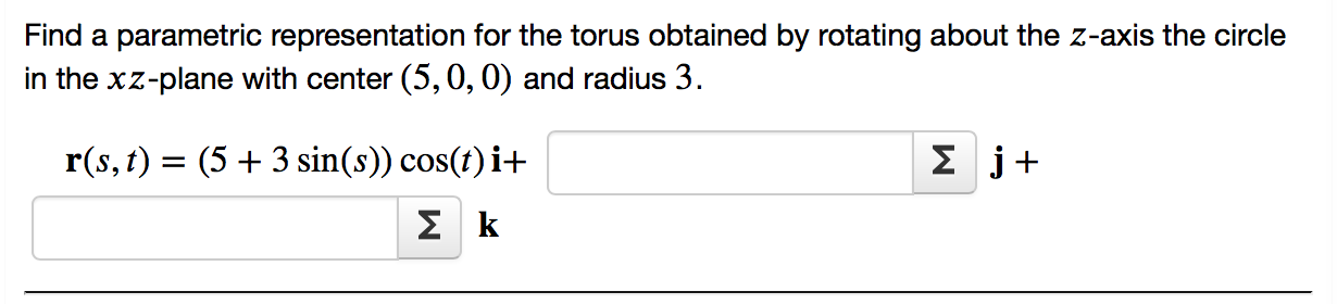 Solved Find a parametric representation for the torus | Chegg.com