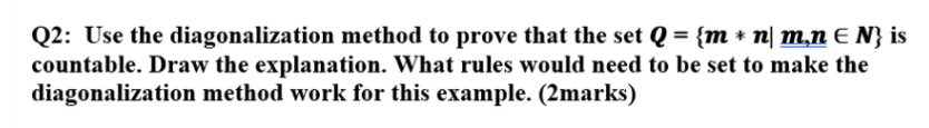Solved Q2: Use the diagonalization method to prove that the | Chegg.com