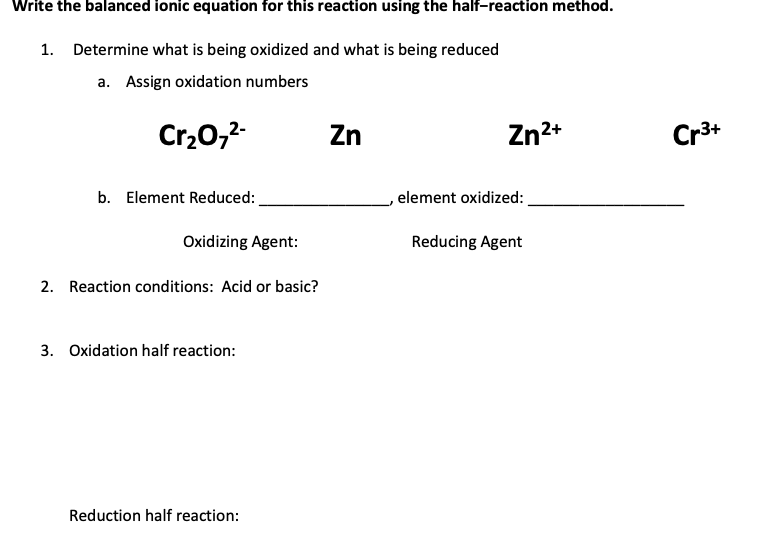 Solved Write the balanced ionic equation for this reaction | Chegg.com