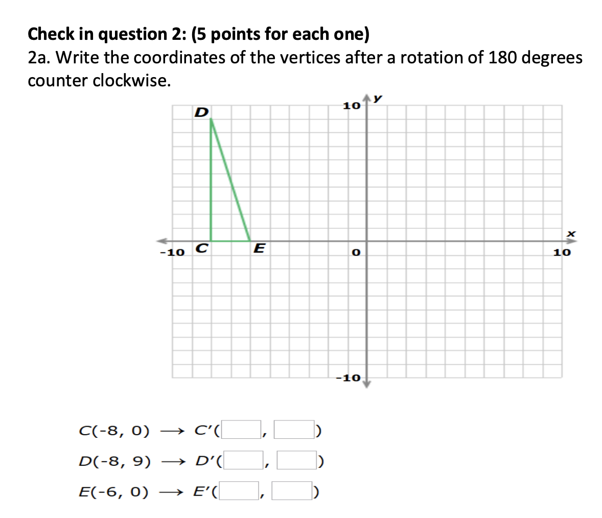 Solved Check in question 2: (5 points for each one) 2a. | Chegg.com