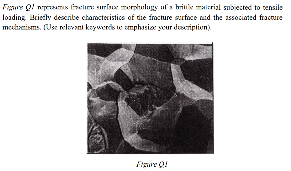 Solved Figure Q1 represents fracture surface morphology of a | Chegg.com
