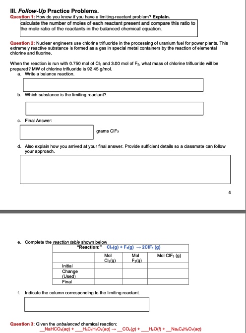 Solved III. Follow-Up Practice Problems. Question 1: How do | Chegg.com