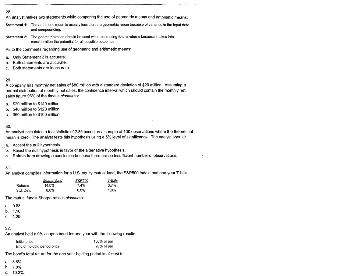 Solved QUANTITATIVE METHODS 19. All else being equal, an | Chegg.com