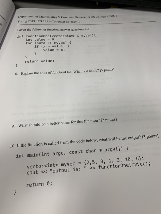 Solved 2019: CS 201-Computer Sciellt Part I-Basic Data | Chegg.com