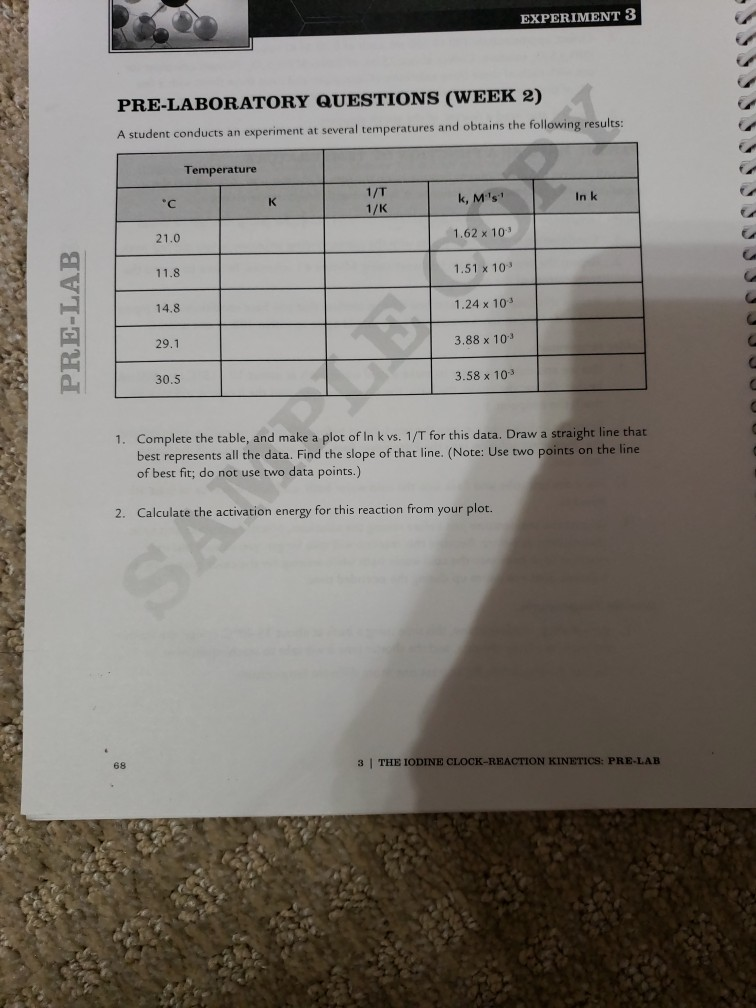 Solved EXPERIMENT 3 PRE-LABORATORY QUESTIONS (WEEK 2) A | Chegg.com