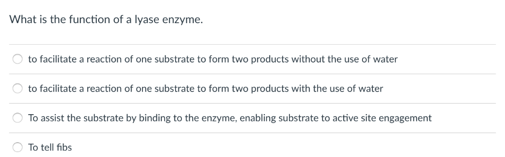Solved What is the function of a lyase enzyme to facilitate | Chegg.com
