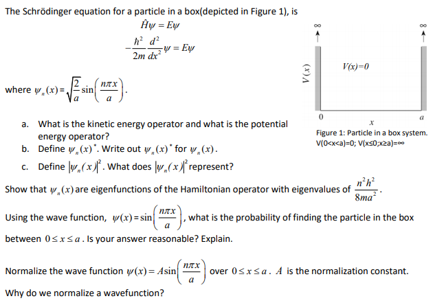 Solved The Schrödinger equation for a particle in a | Chegg.com