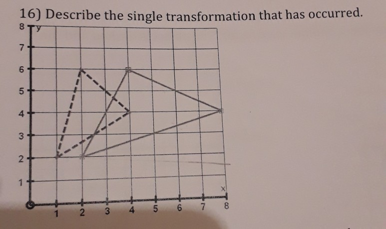 Solved 16) Describe the single transformation that has | Chegg.com