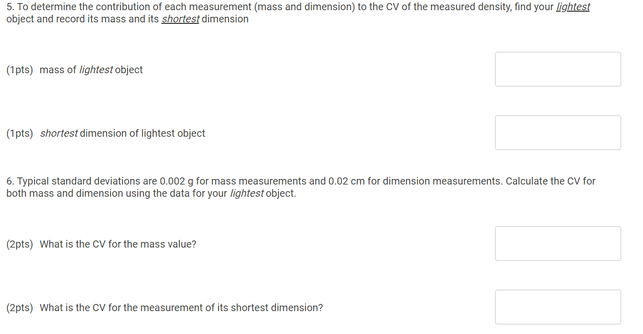 Solved Report Table ME.3: Density of object analysis Table | Chegg.com