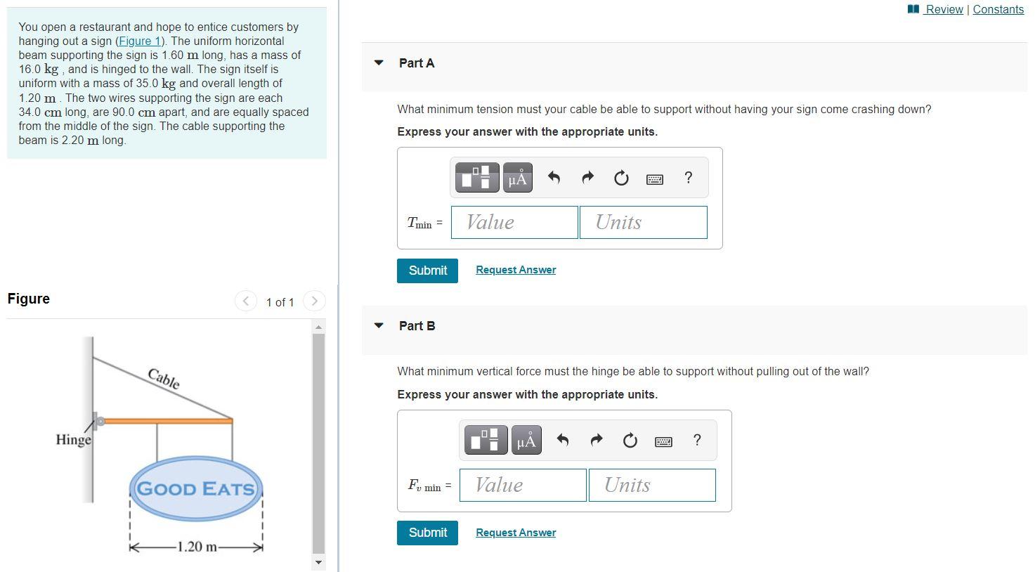 Solved Review Constants Part A You open a restaurant and | Chegg.com