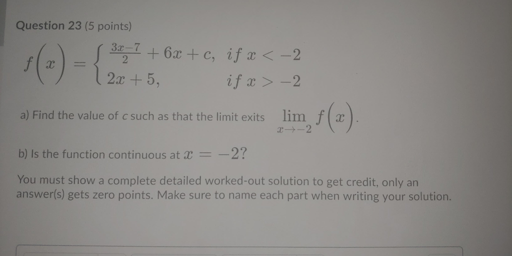 Solved Question 23 (5 points) ( 32 7 + 6x tc, if x