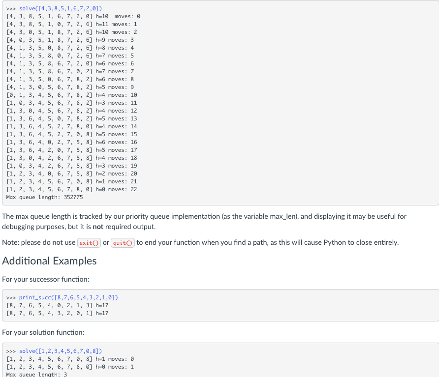 This assignment is about solving the 8-tile puzzle we | Chegg.com