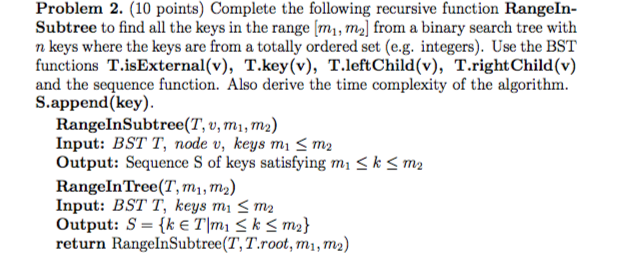 Solved Problem 2. (10 points) Complete the following | Chegg.com