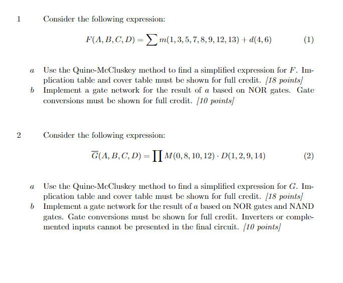 Solved 1 Consider the following expression: | Chegg.com