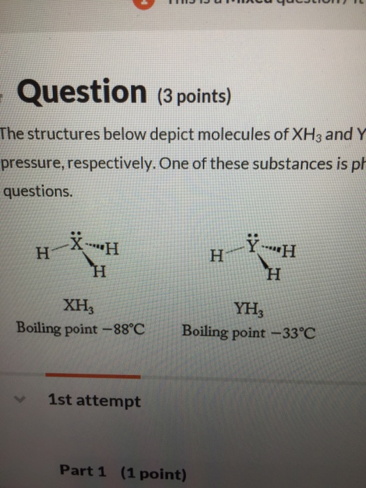 Solved The structures below depict molecules of XH3 and YH3 | Chegg.com