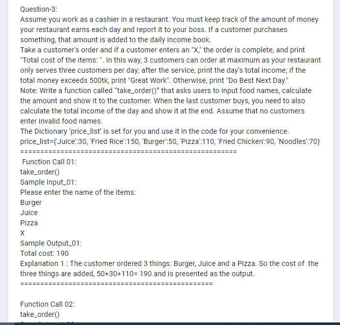 Solved Question-3: Assume you work as a cashier in a | Chegg.com