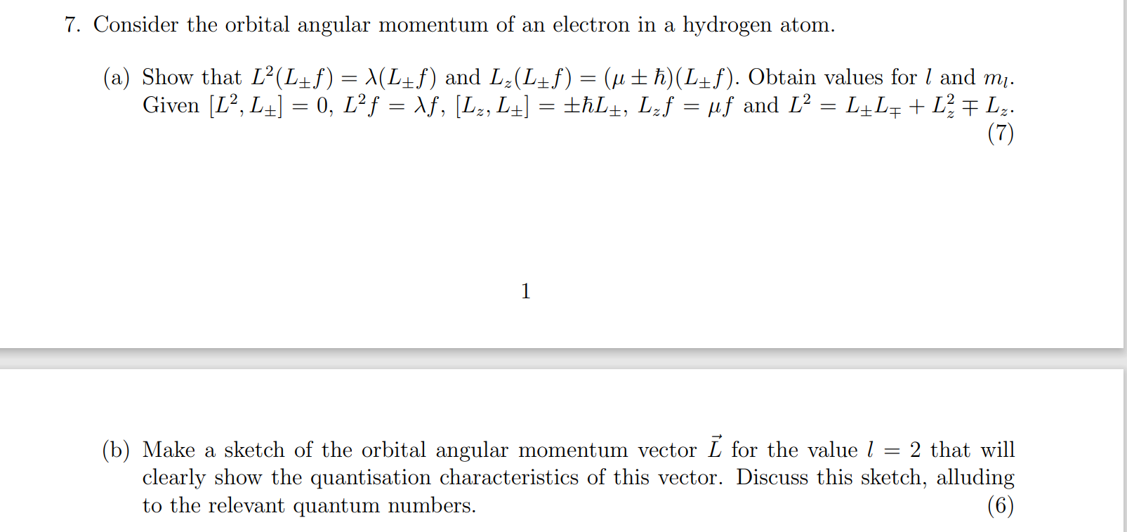 Solved 7. Consider the orbital angular momentum of an | Chegg.com