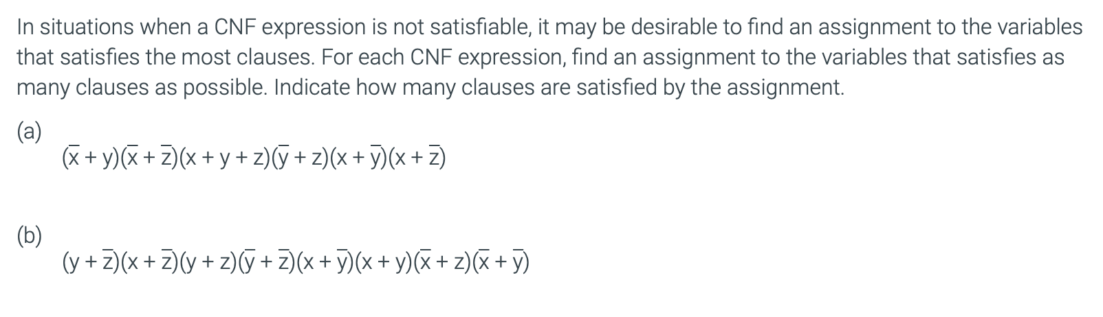 In situations when a CNF expression is not | Chegg.com