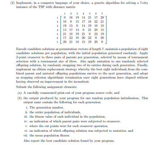 Solved 2) Implement, in a computer language of your choice, | Chegg.com