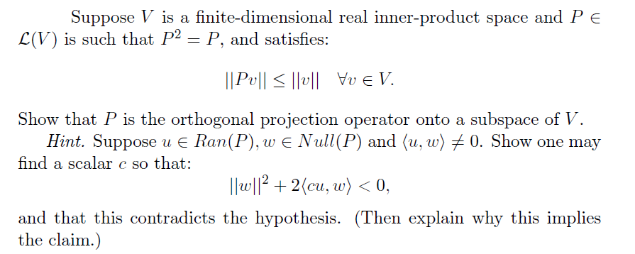 Solved Suppose V is a finite-dimensional real inner-product | Chegg.com