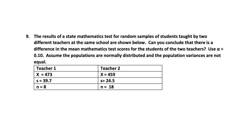 Solved 9. The results of a state mathematics test for random | Chegg.com