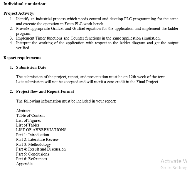 Individual simulation: Project Activity: 1. Identify | Chegg.com
