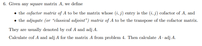 6. Given any square matrix A, we define - the | Chegg.com