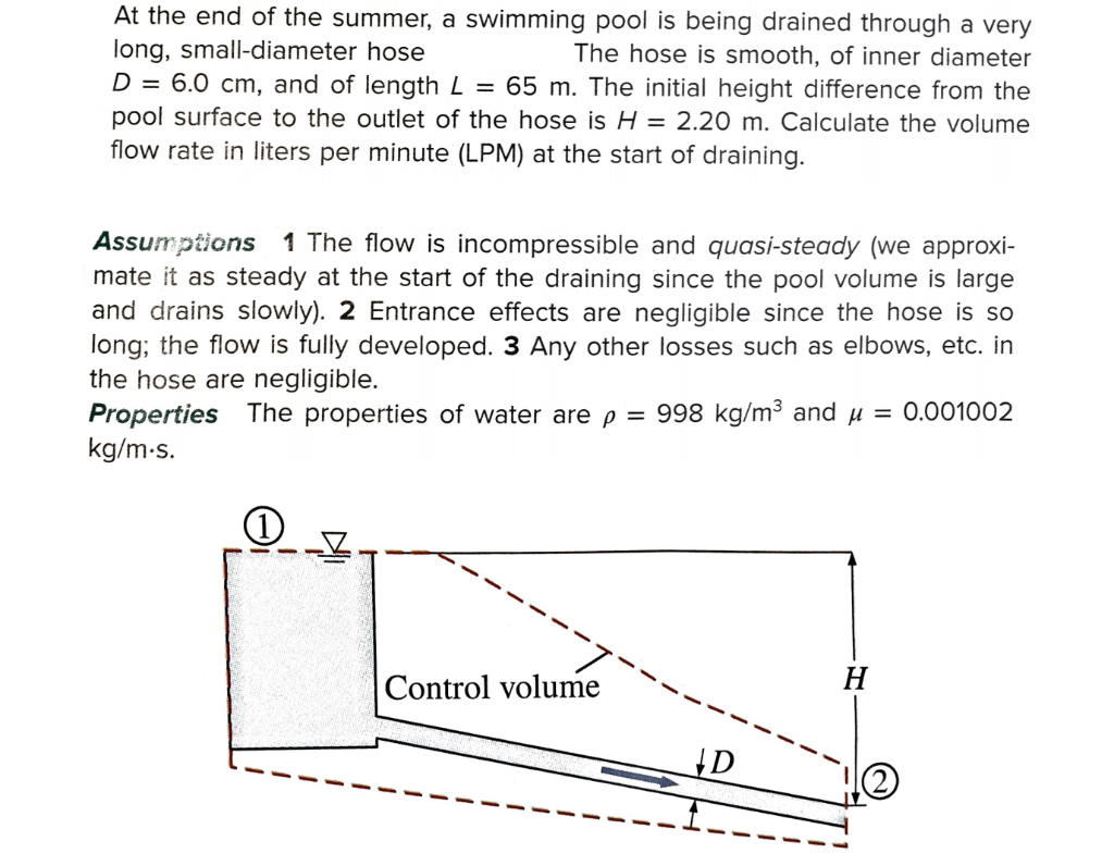 Solved At the end of the summer, a swimming pool is being | Chegg.com
