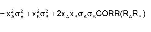 Solved =xA2σA2+xB2σB2+2xAxBσAσBCORR(RARB) | Chegg.com