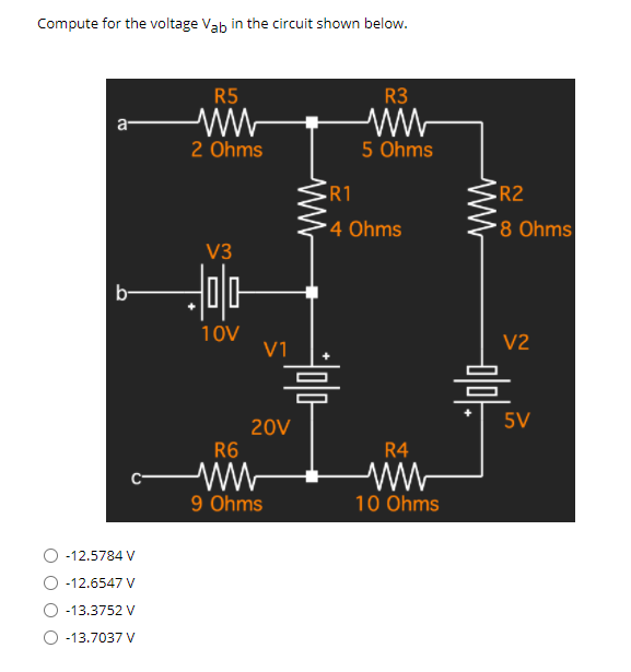 Solved Compute for the voltage Vab in the circuit shown | Chegg.com