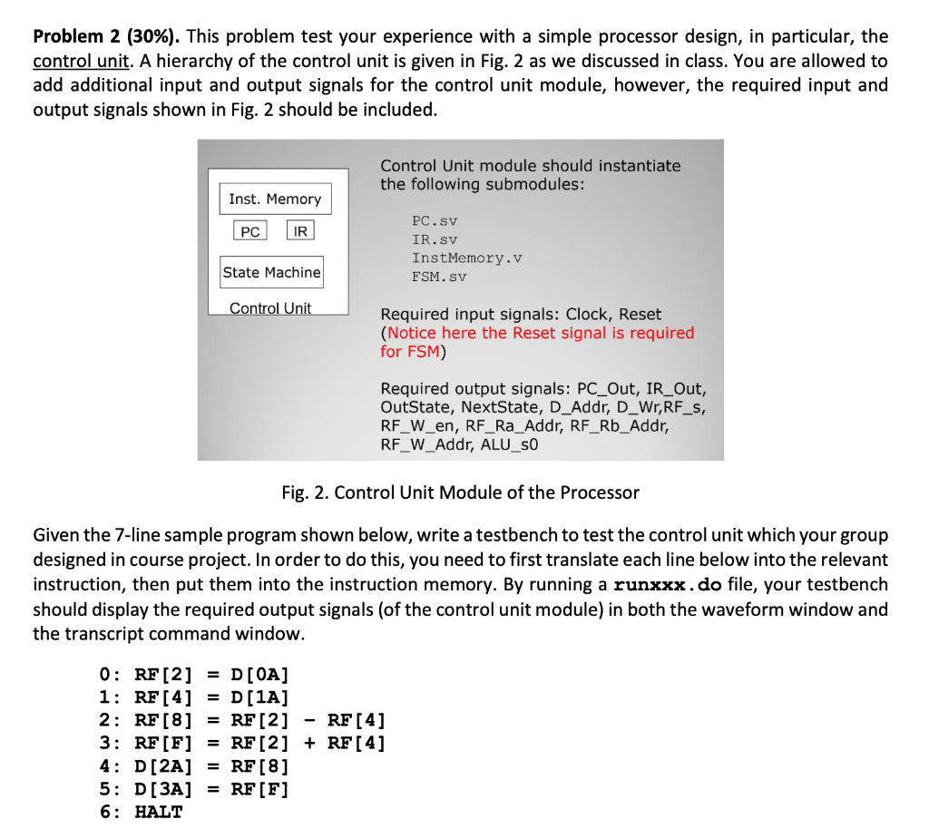 Problem 2 (30%). This problem test your experience | Chegg.com