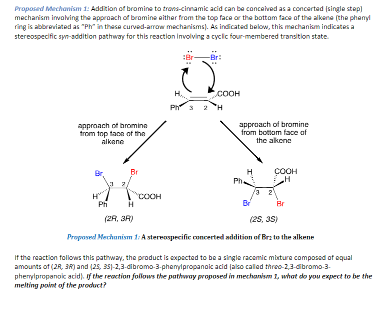 Proposed Mechanism 1: Addition of bromine to | Chegg.com