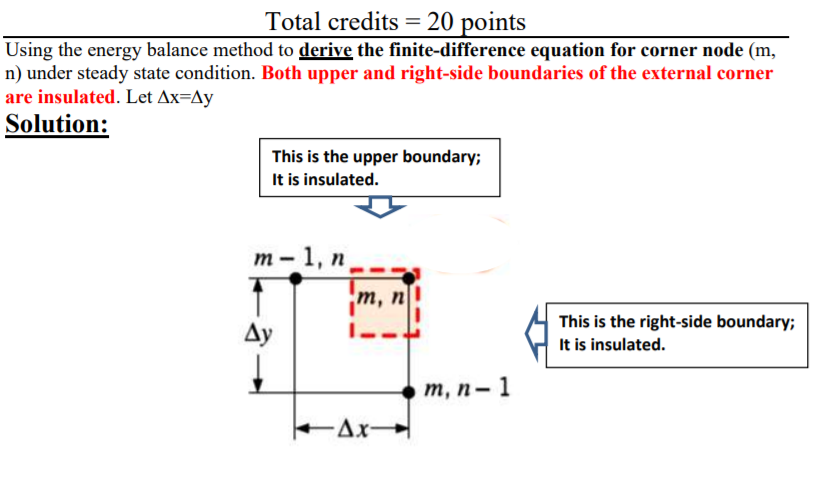 Solved Total credits = 20 points Using the energy balance | Chegg.com