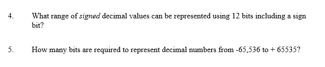 Solved 4. What range of signed decimal values can be | Chegg.com