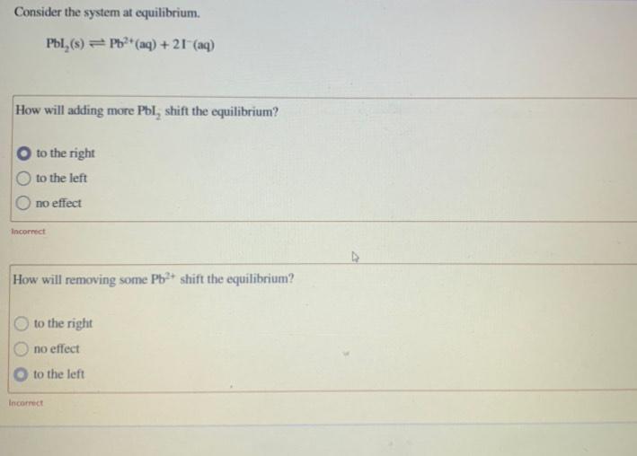 Solved Consider the system at equilibrium. PbL,(s) Pb(aq) + | Chegg.com