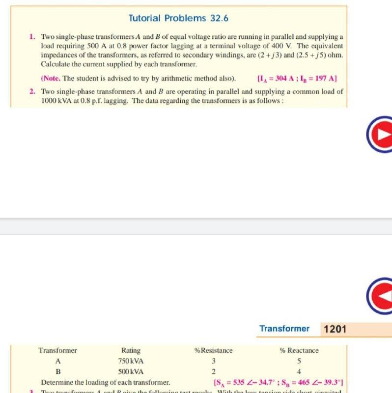 Solved Tutorial Problems 32.6 1. Two single-phase | Chegg.com
