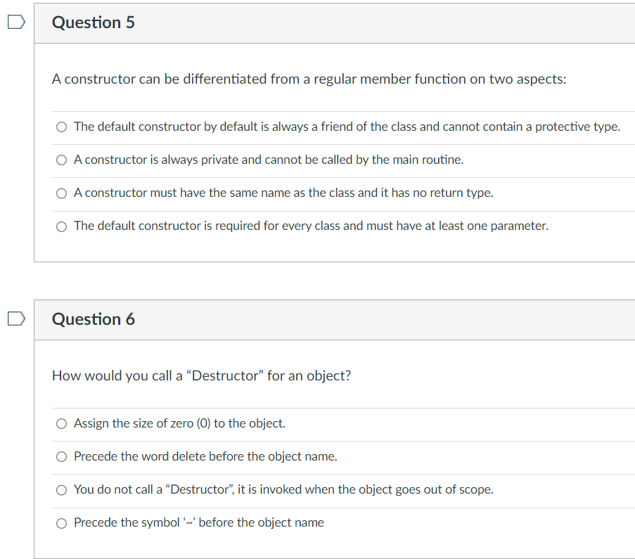 Solved A constructor can be differentiated from a regular | Chegg.com