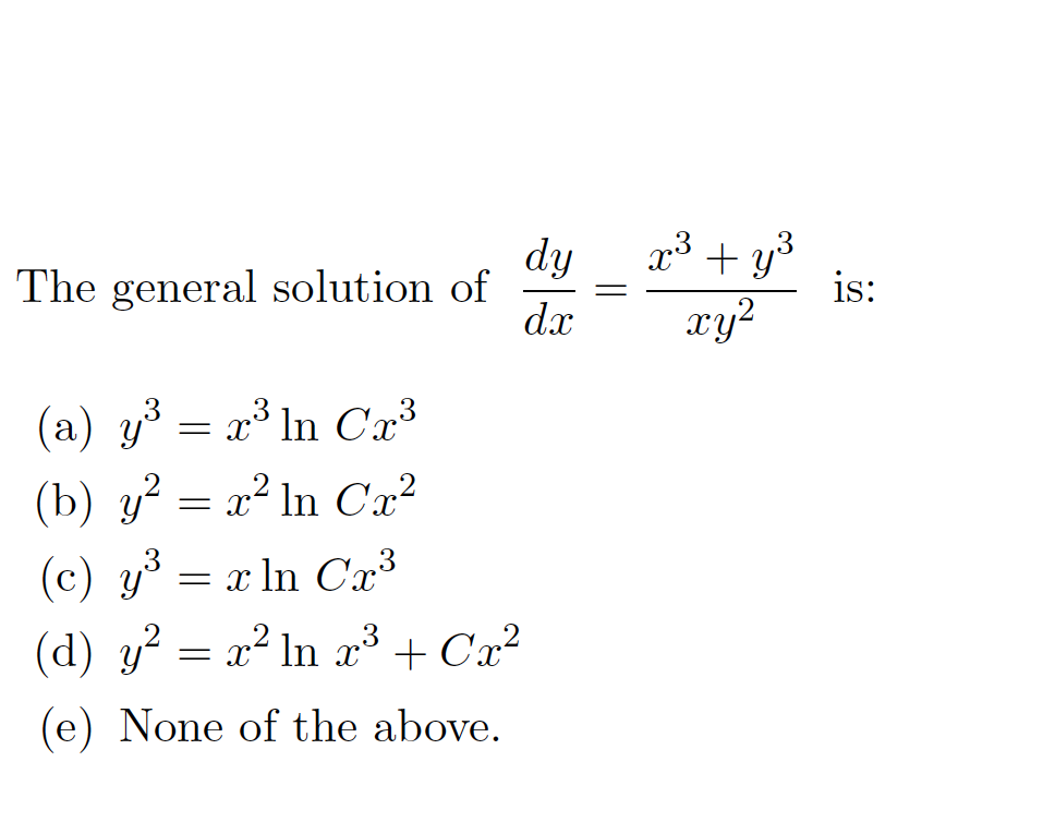 Solved Why Integral of (1/x) dx = ln(x) + ln(C)? I'm | Chegg.com