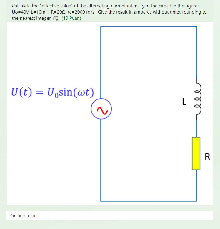 Solved Calculate the "effective value" of the alternating | Chegg.com
